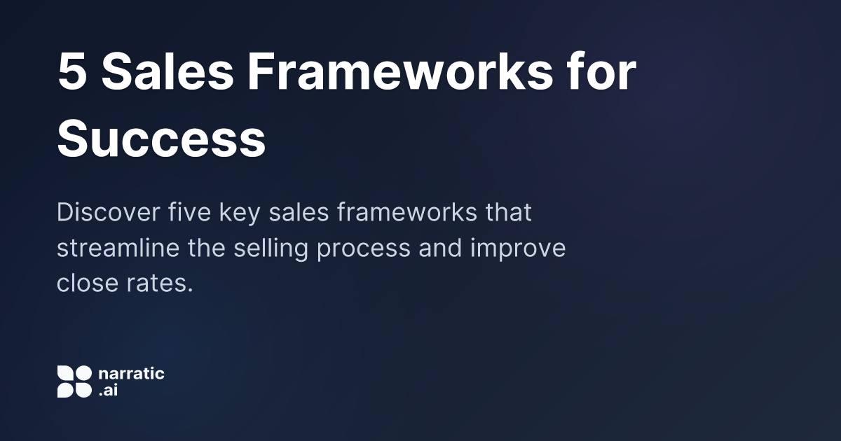 5 Sales Frameworks for Success | Narratic AI